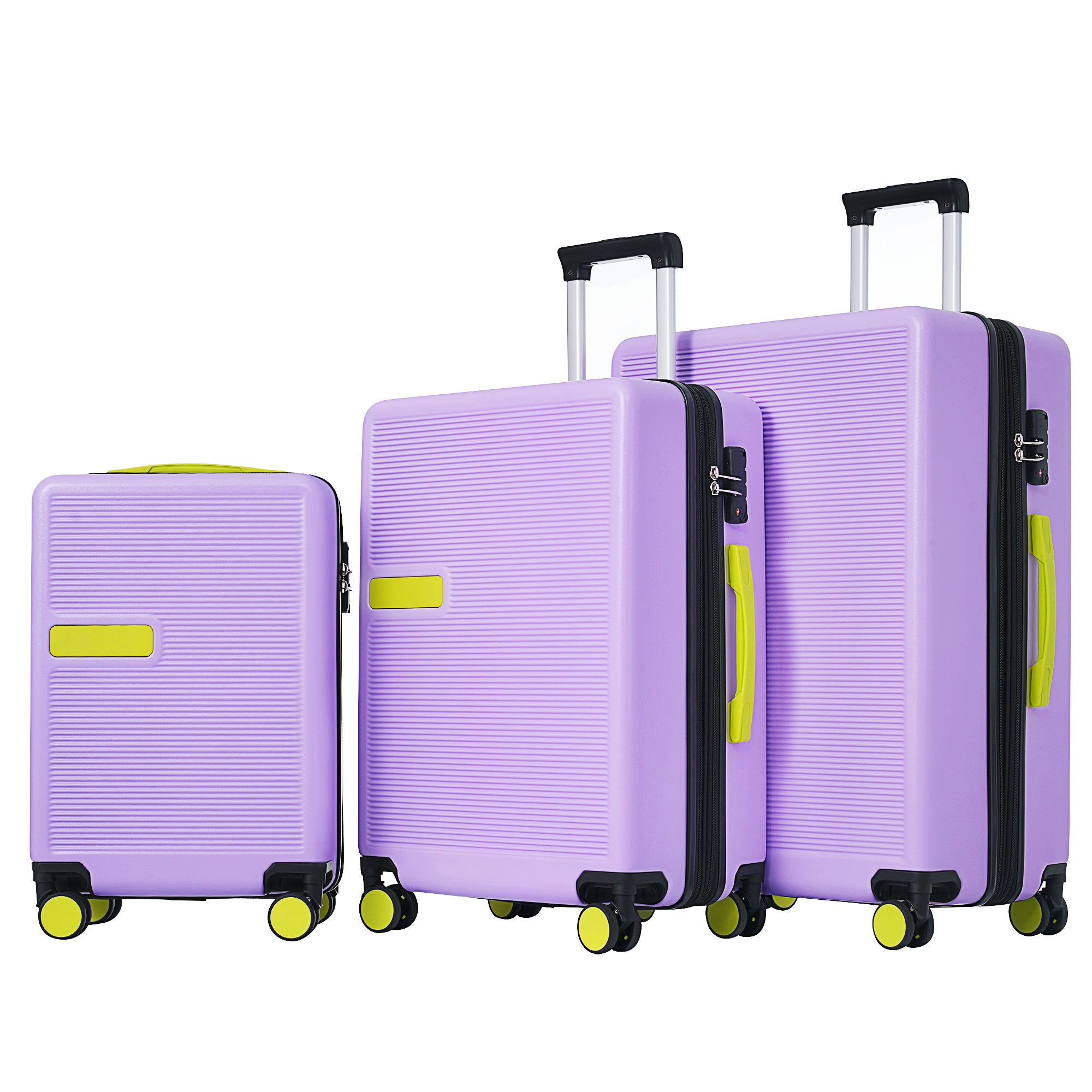 Contrast Color 3 Piece Luggage Set Hardside Spinner Suitcase with TSA