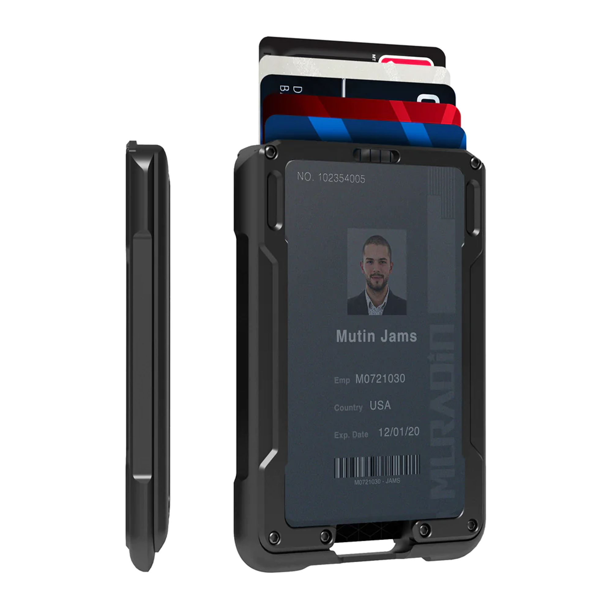 V02 – Aluminum RFID Blocking Badge ID Card Holder Wallet