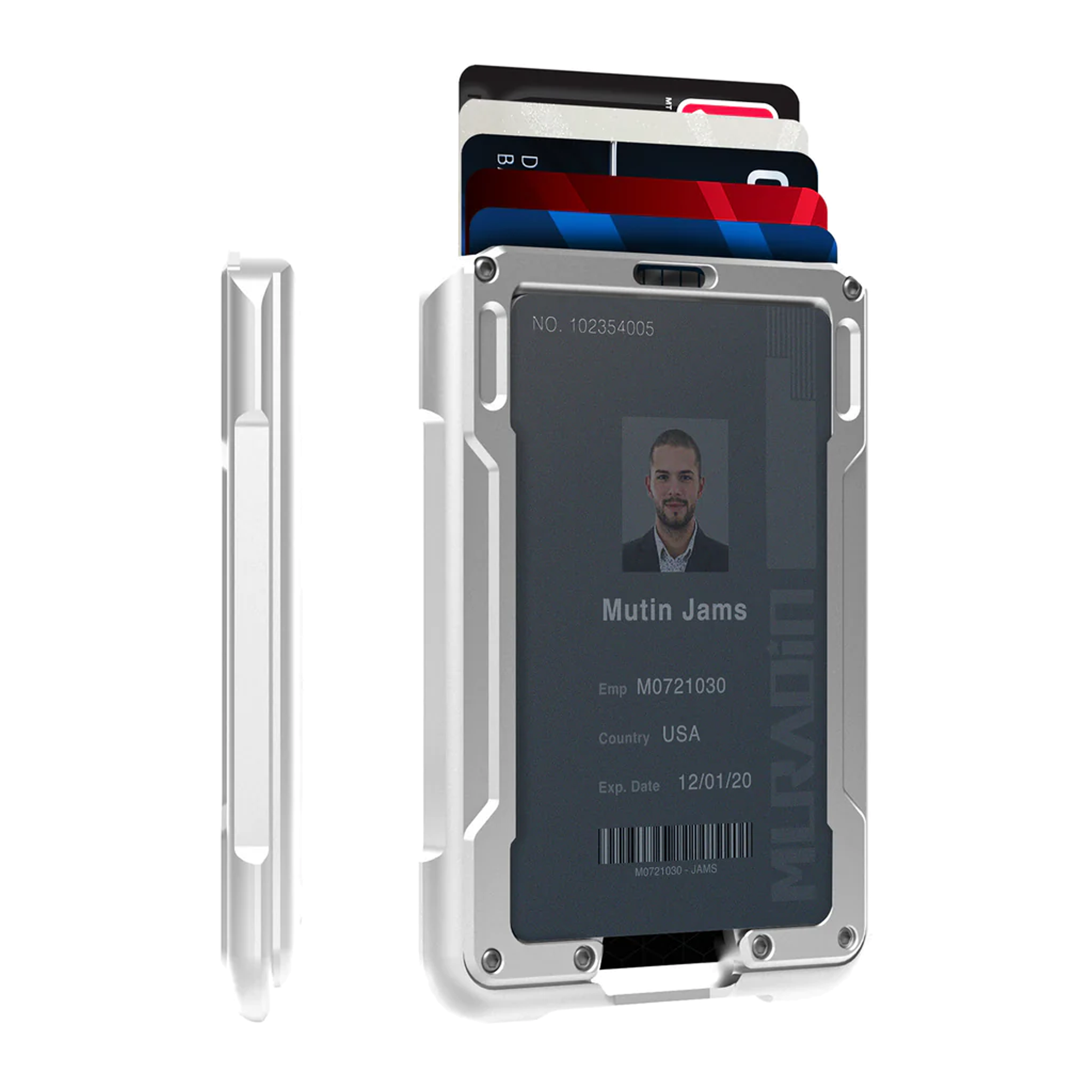 RFID Blocking Badge ID Card Holder Wallet - V02 Silver